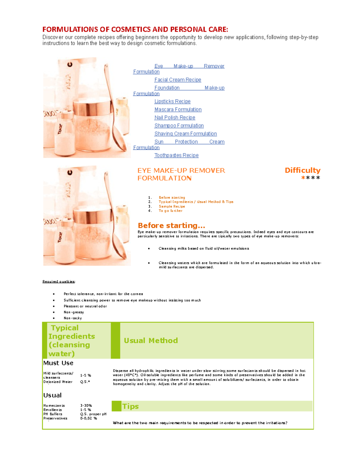 149314831 Formulations of Cosmetics and Personal Care - FORMULATIONS OF ...