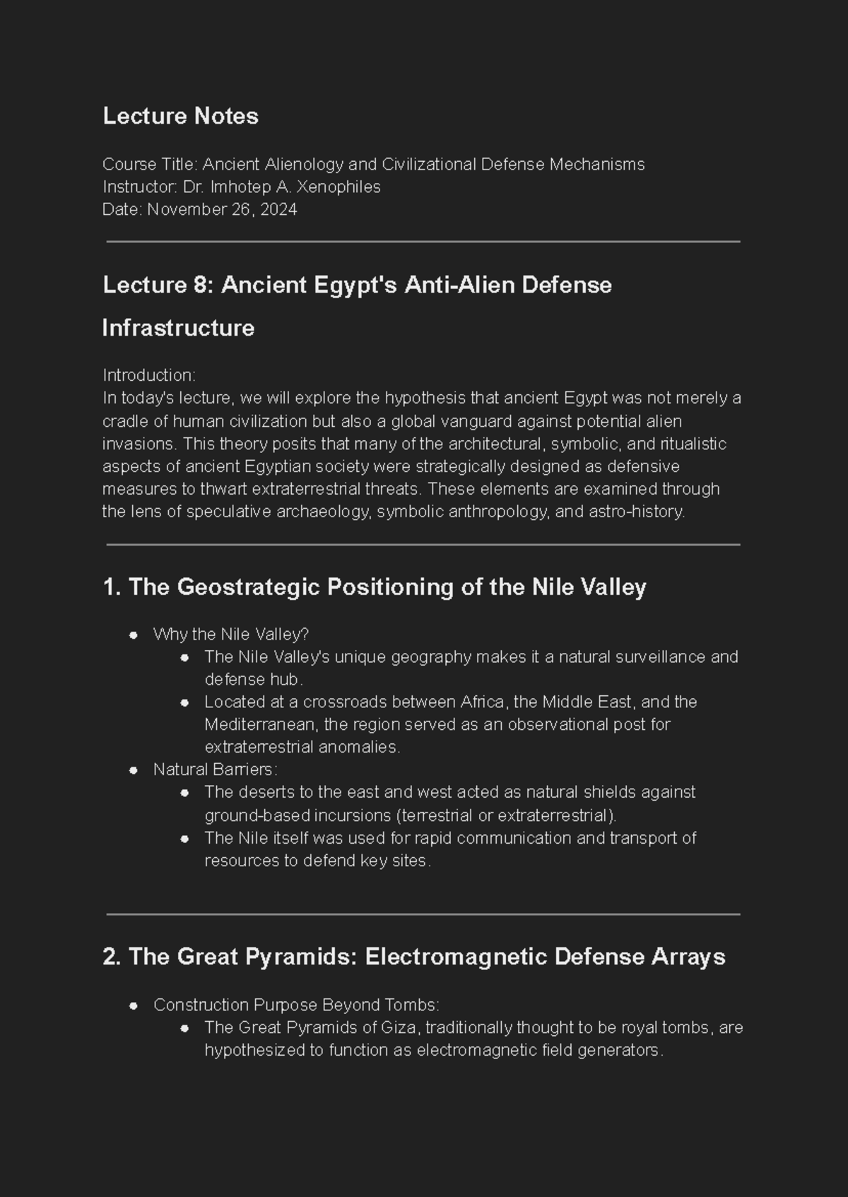 Lecture Notes A02 E23 Aacdm - Lecture Notes Course Title: Ancient ...