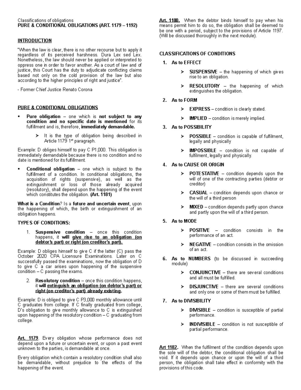 4-PUREand Conditionalobligations - Classifications of obligations PURE ...