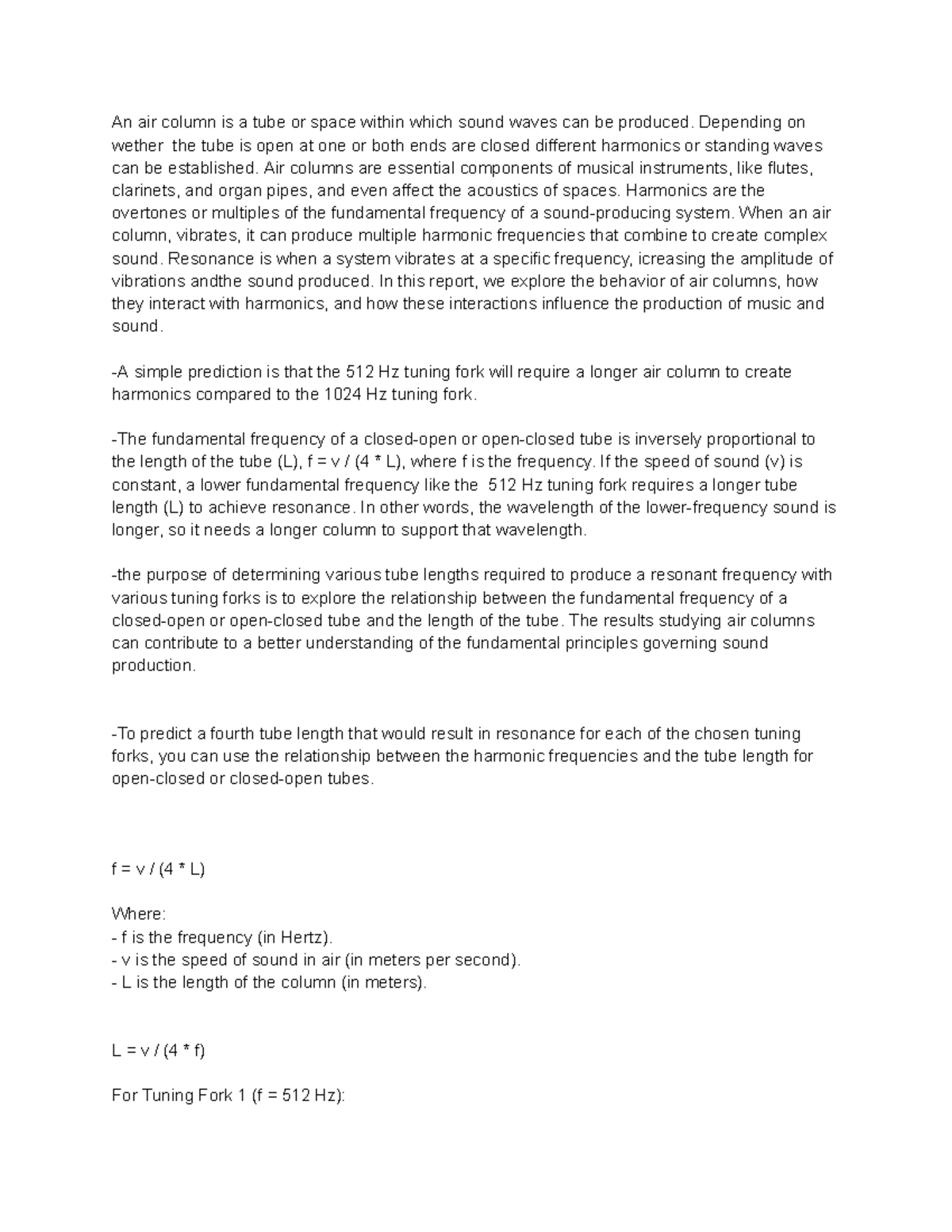 Redo Lab Resonance in Closed Air Columns Dominic Sider - An air column ...