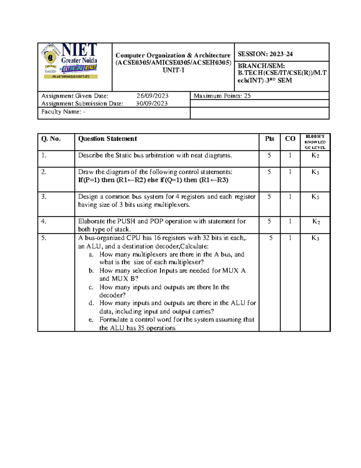 COA UNIT-1 Assignment - szdfxgchjkl; - Computer Organization ...