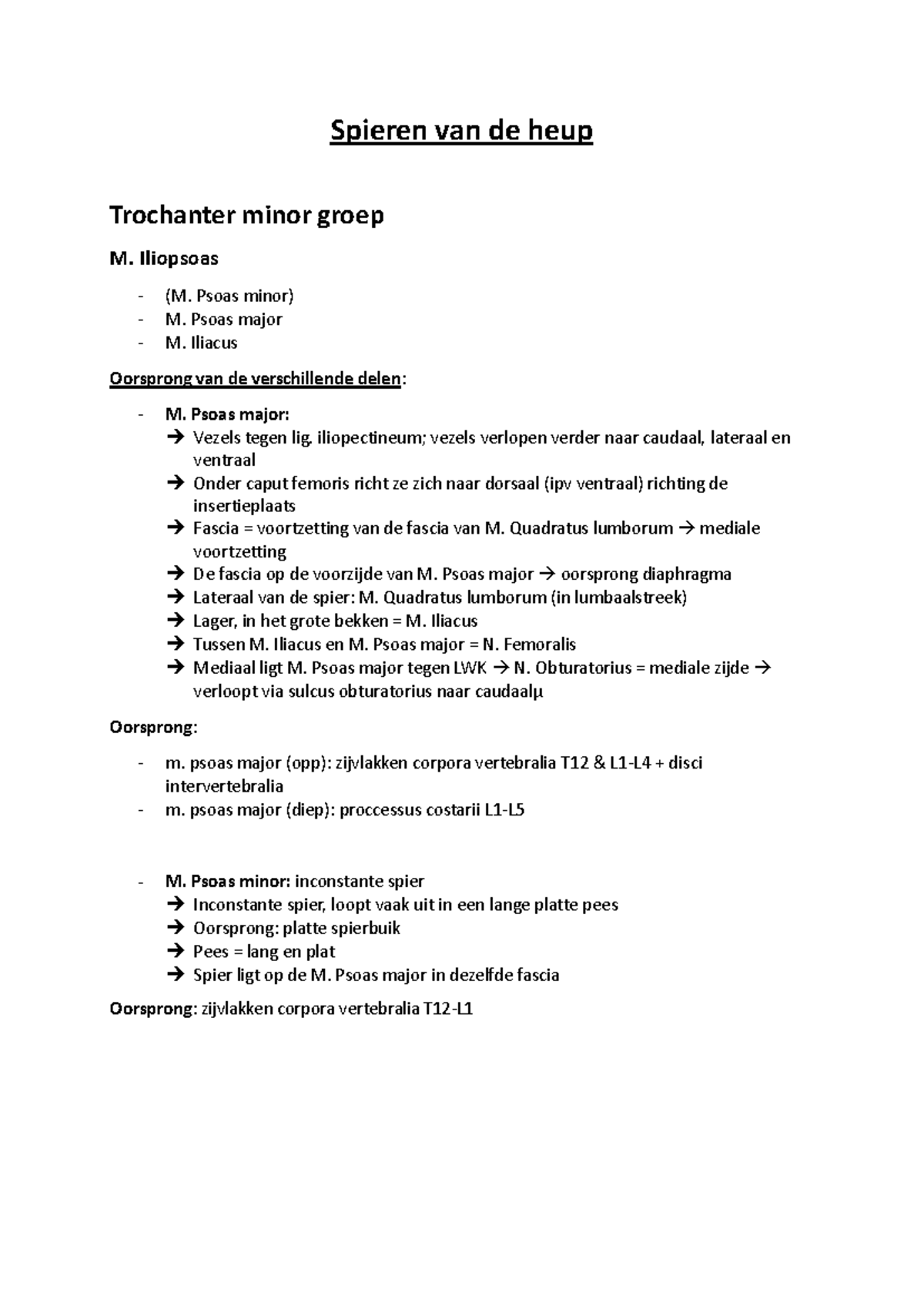 Spieren van de heup - Spieren van de heup Trochanter minor groep M ...