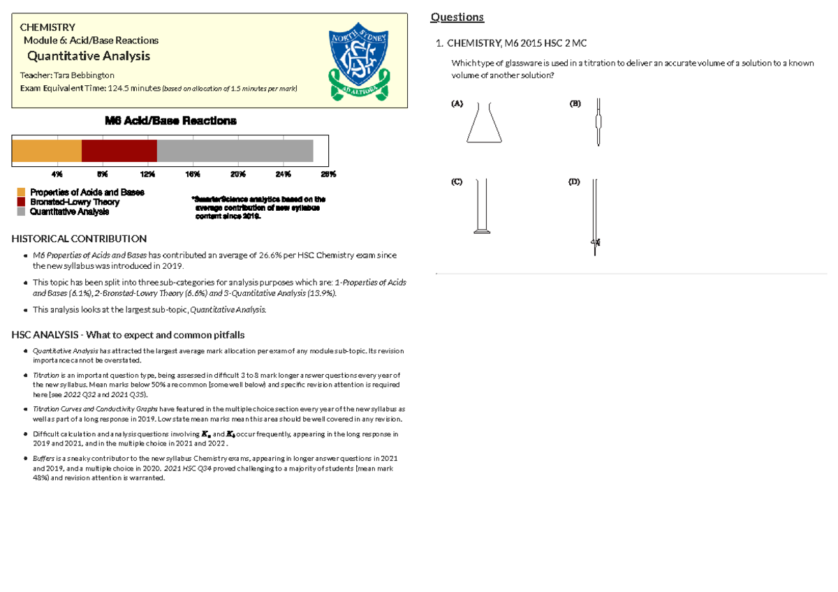 Quantitative Analysis - CHEMISTRY Module 6: Acid/Base Reactions ...