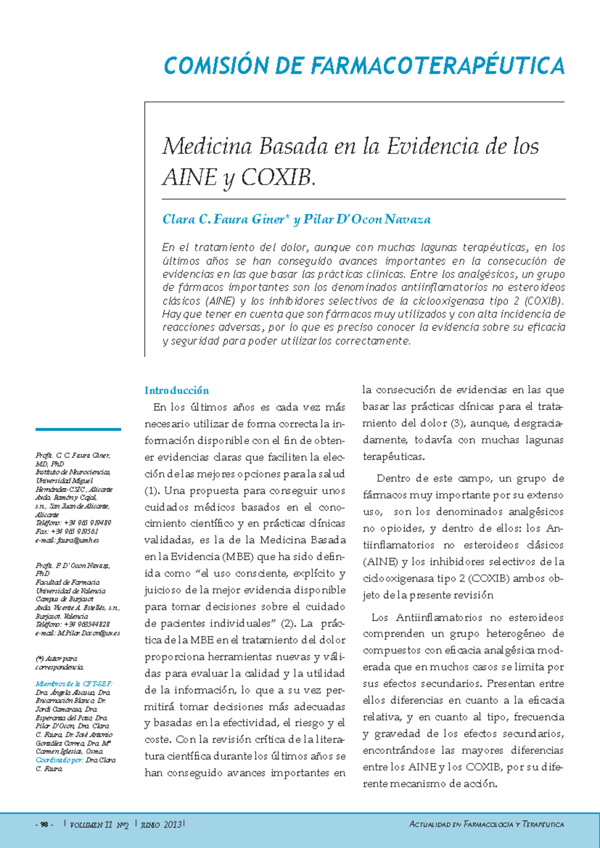 AINE y Coxib - Resumen TERAPEUTICA - Medicina Basada en la Evidencia de ...