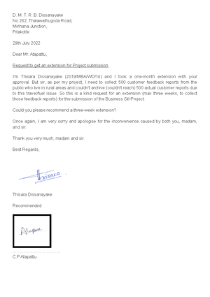 Letter with sign 02 - MBA assignments for University of Colombo - D. M ...