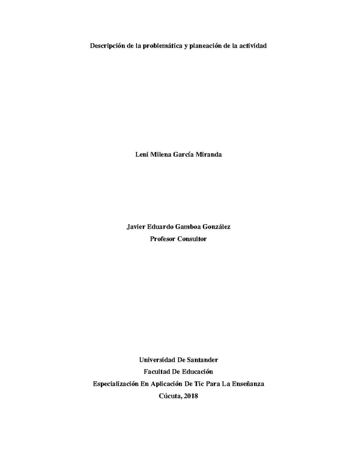 Descripcion de la problematica y planeac - Descripción de la ...