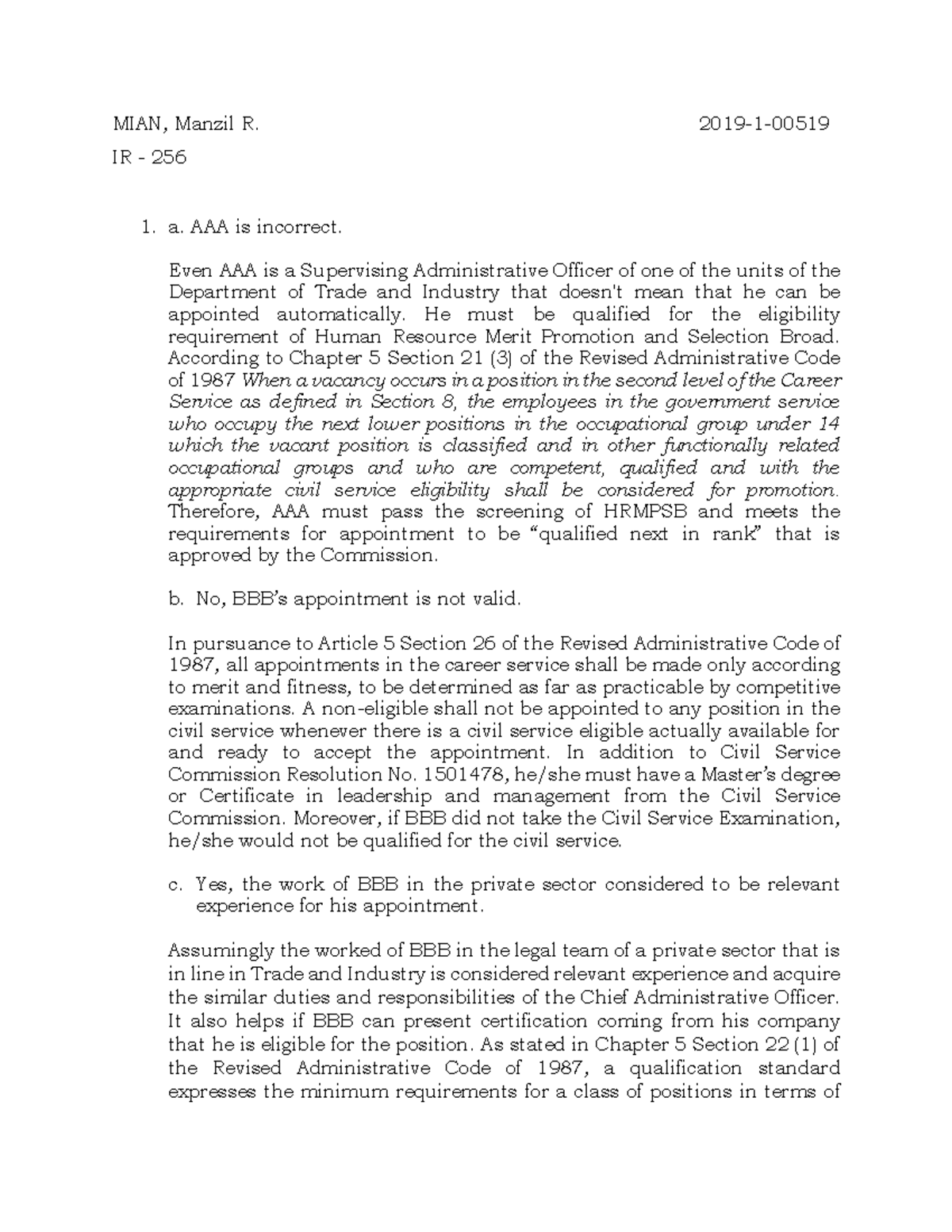 Situational Cases - AB Foreign Service - Studocu