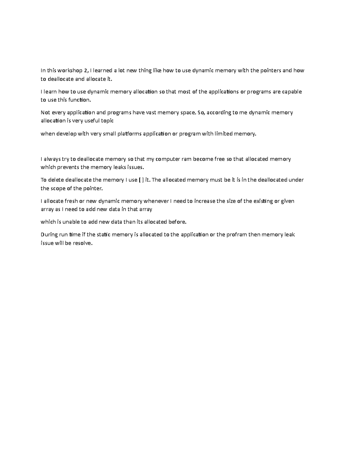 OOP 244 Workshop 2 reflection - In this workshop 2, I learned a lot new ...