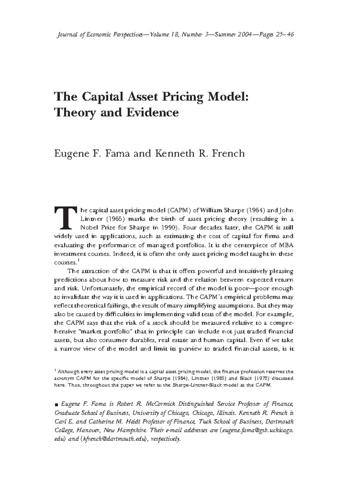 The Capital Asset Pricing Model - The Capital Asset Pricing Model ...