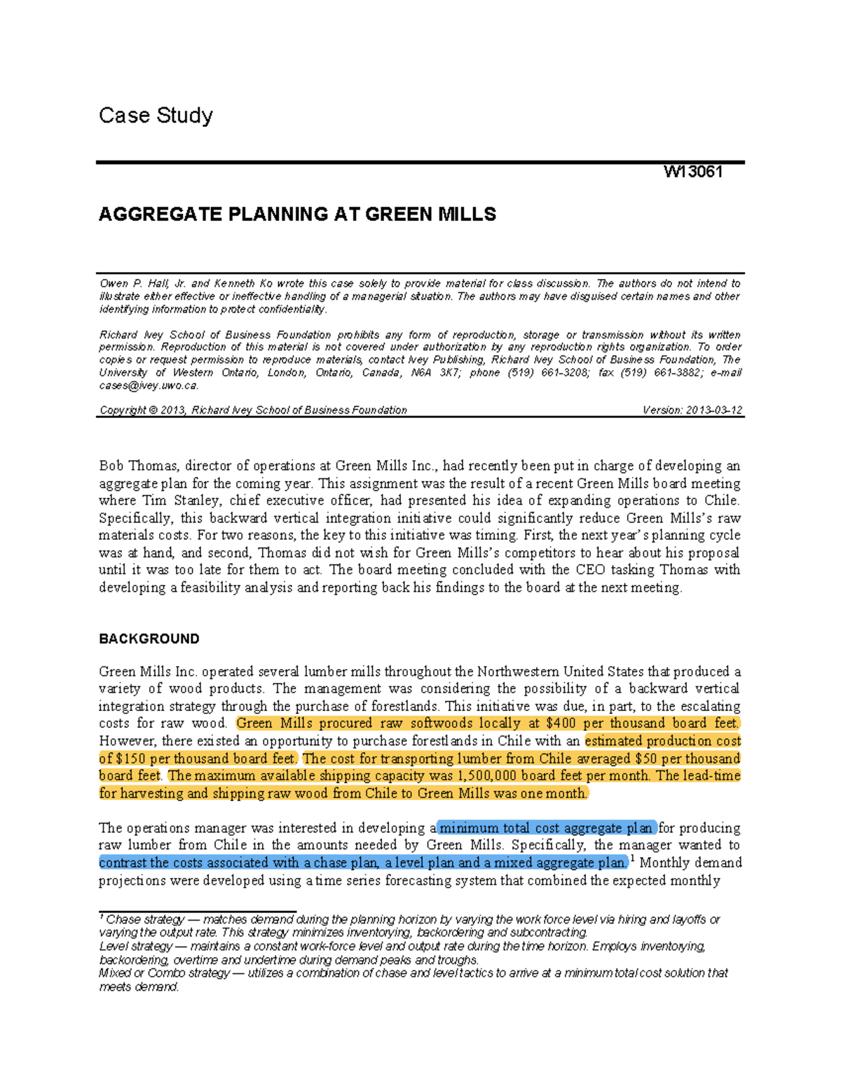 Case-study-aggregate-planning-at-green-mills-pr - Case Study W ...
