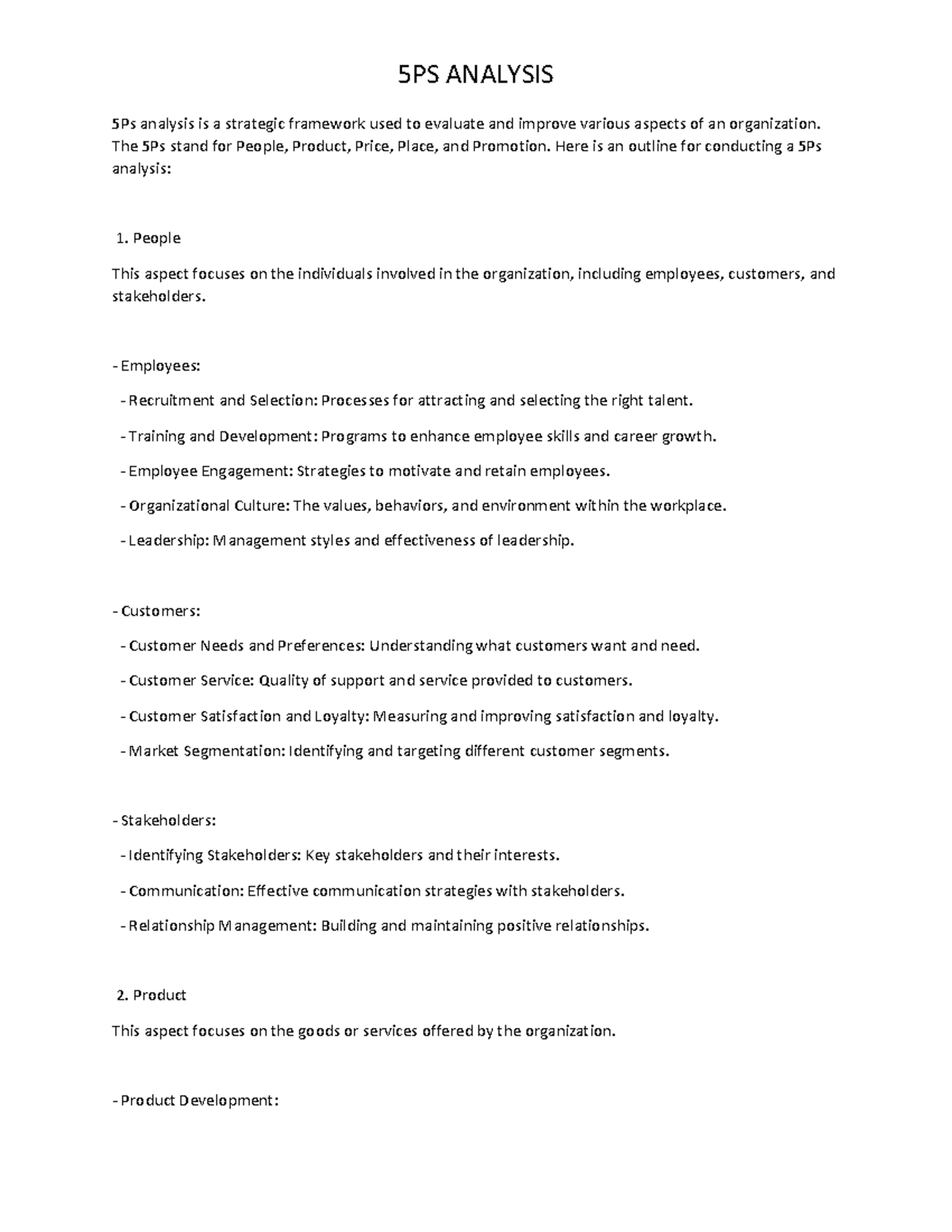 Lý Thuyết 5PS - 5PS outlines and models - 5Ps analysis is a strategic ...