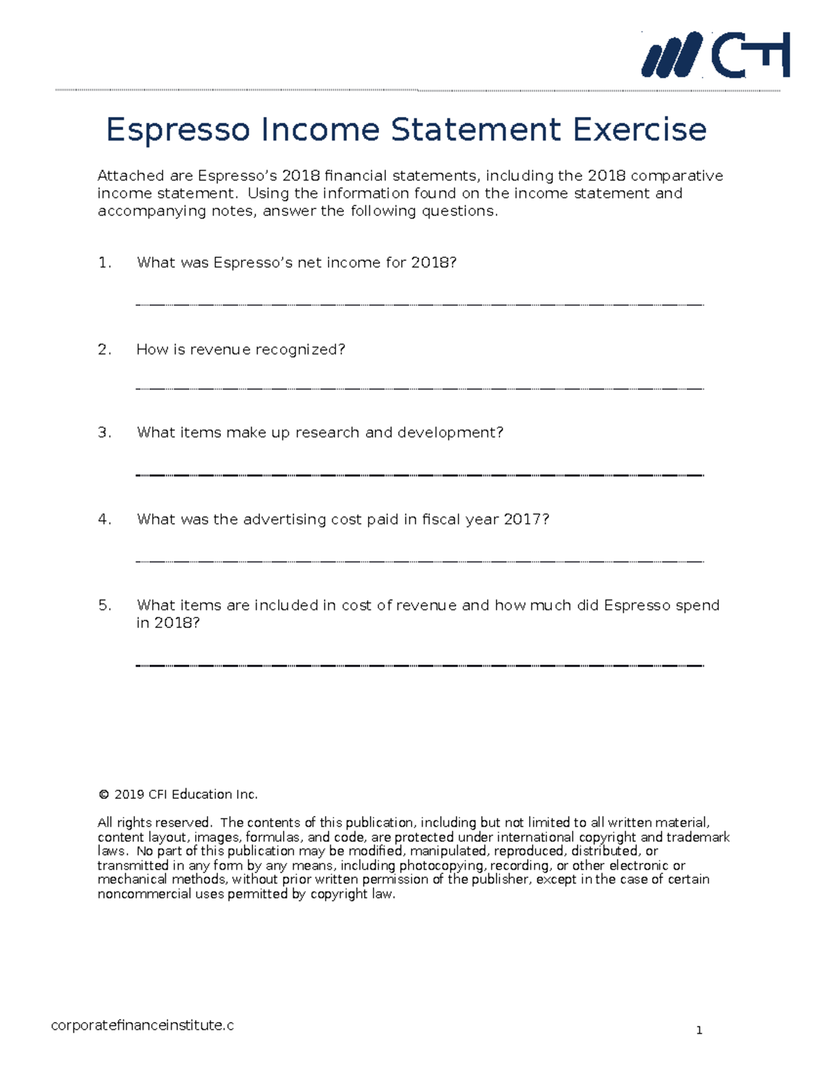 Espresso Software Income Statement Exercise-1556815481173 - Espresso ...
