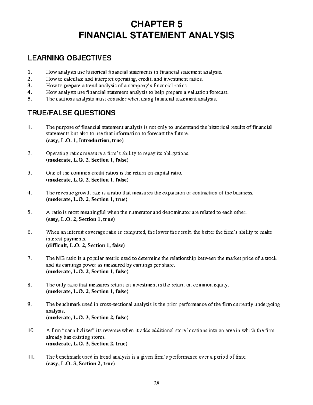 Topic 1 - Exercises 3- Financial Statement Analysis - CHAPTER 5 ...