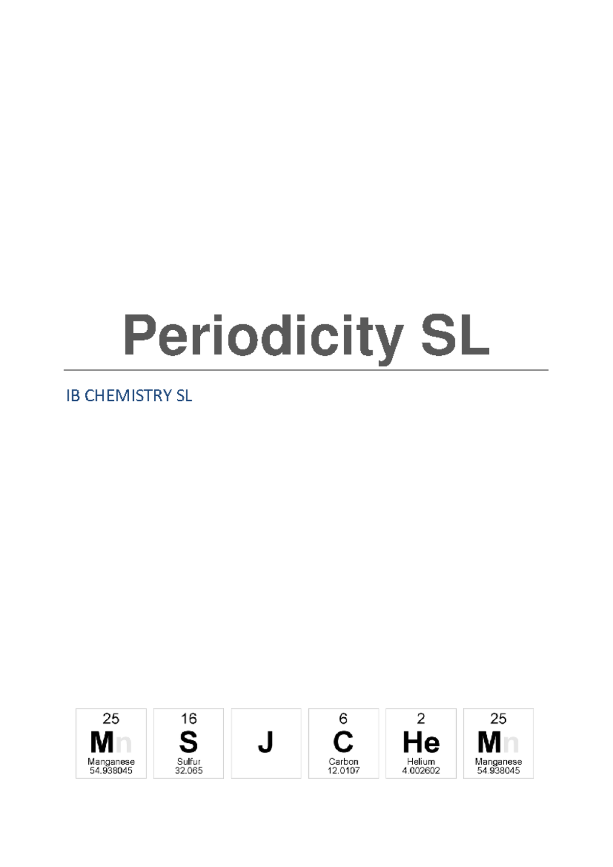 Topic 3 - Periodicity SL - Periodicity SL IB CHEMISTRY SL Syllabus ...