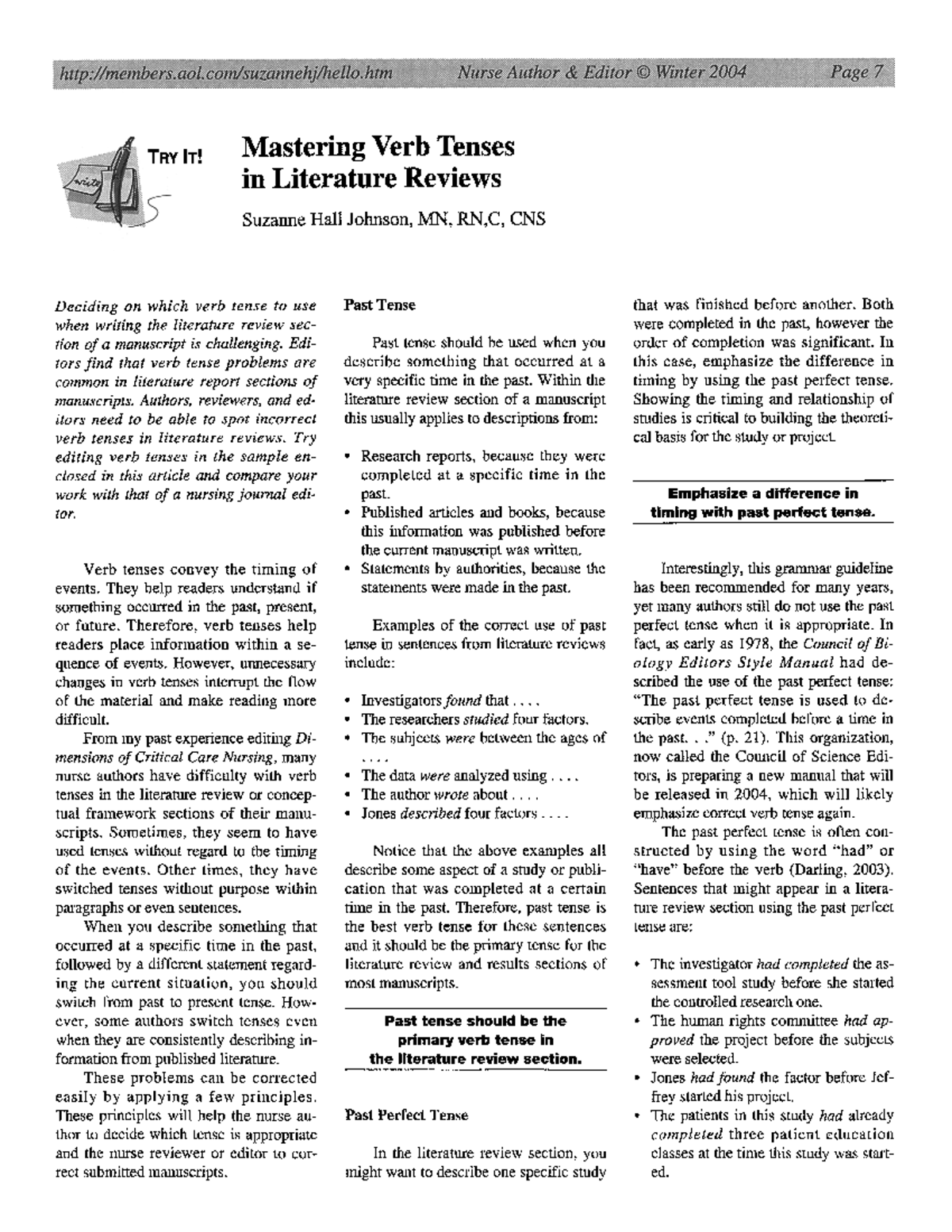 Literature Review Use Of Tense at Cheryl Franklin blog