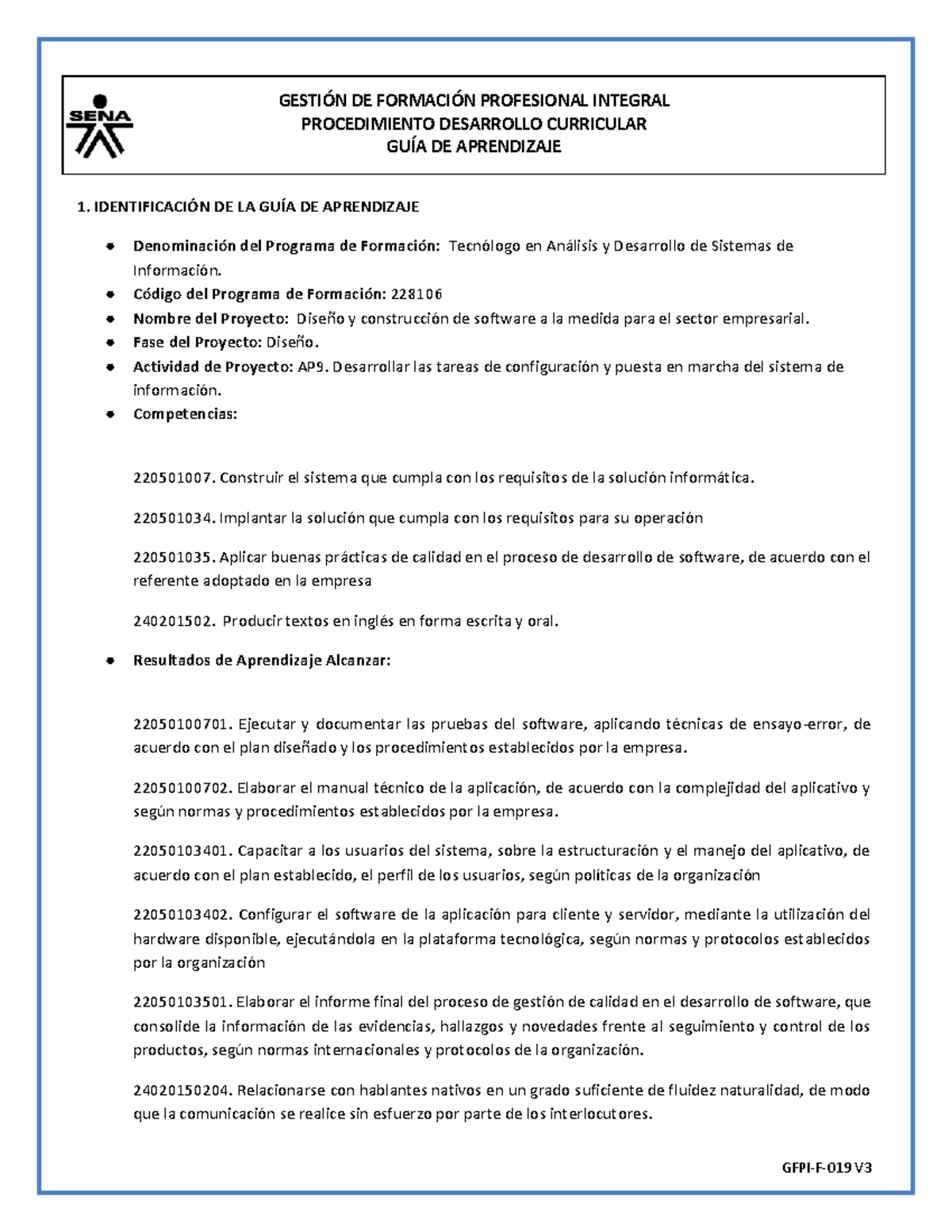 Guia-AP9 - Guia - GESTI”N DE FORMACI”N PROFESIONAL INTEGRAL PROCEDIMIENTO DESARROLLO CURRICULAR ...