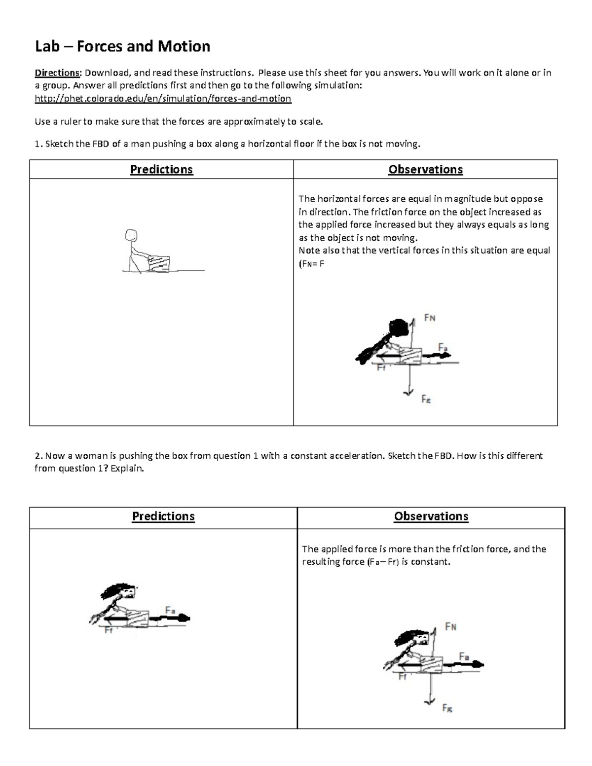Lab Forces Motion 1 - lab - Warning: TT: undefined function: 32 Lab ...