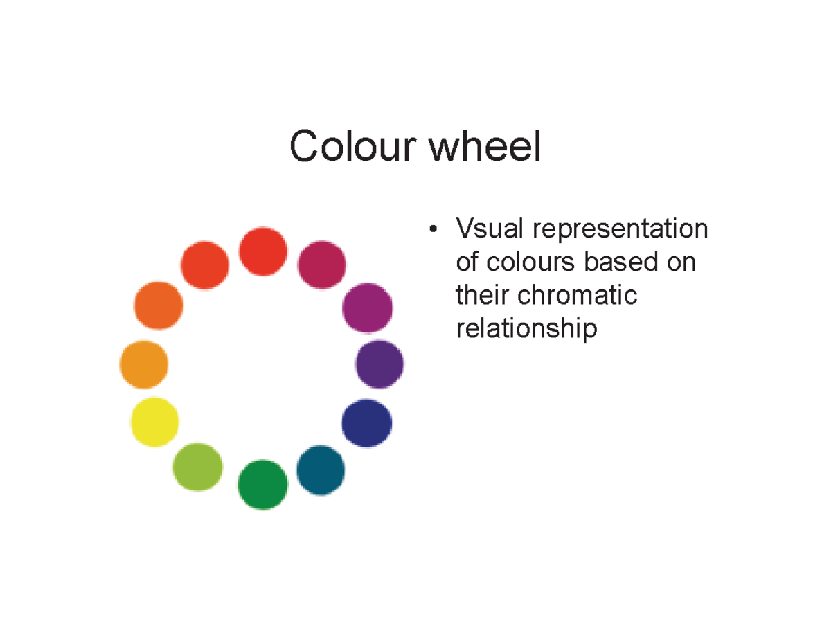 Graphic design basics p3 - Colour wheel Vsual representation of colours ...