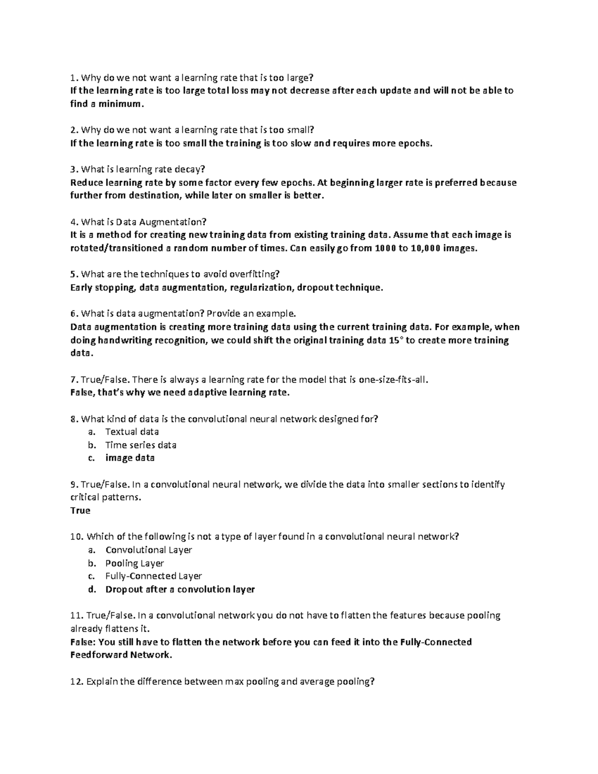 practice-problems-week-7-why-do-we-not-want-a-learning-rate-that-is
