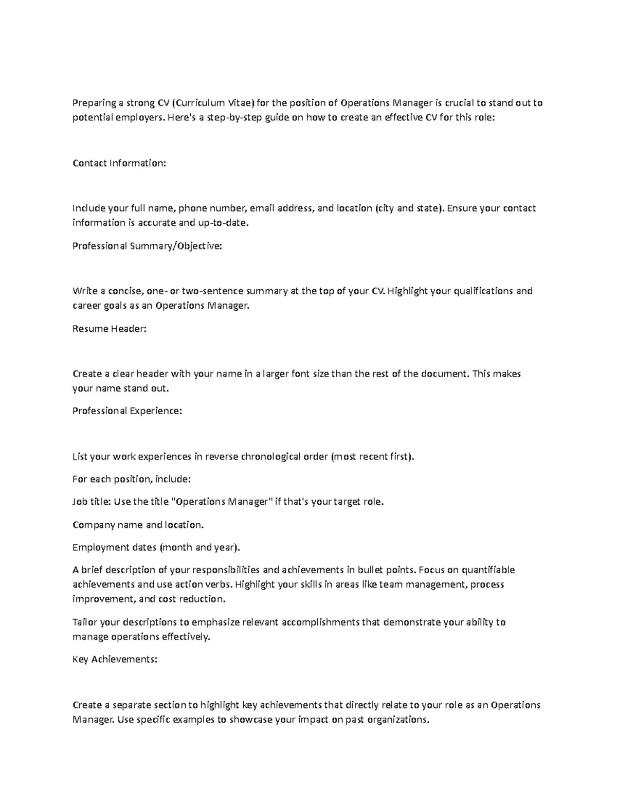 Preparing a strong CV - Here's a step-by-step guide on how to create an ...