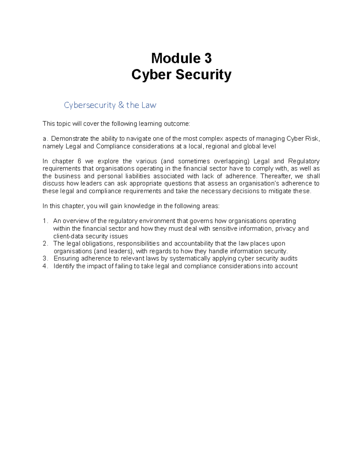 NC Banking SP 5 Module 3 Topic 6 - Module 3 Cyber Security ...