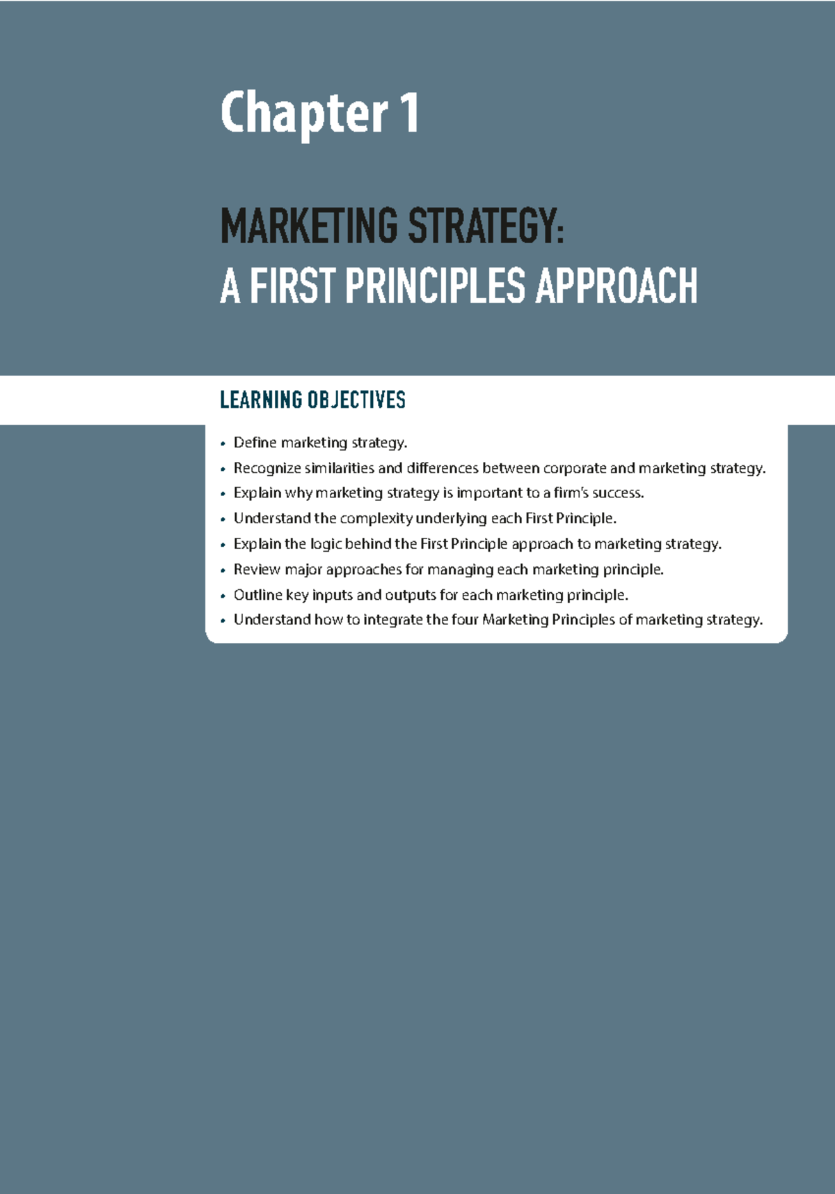 Marketing strategy based on first principles and data analytics 2nd ...