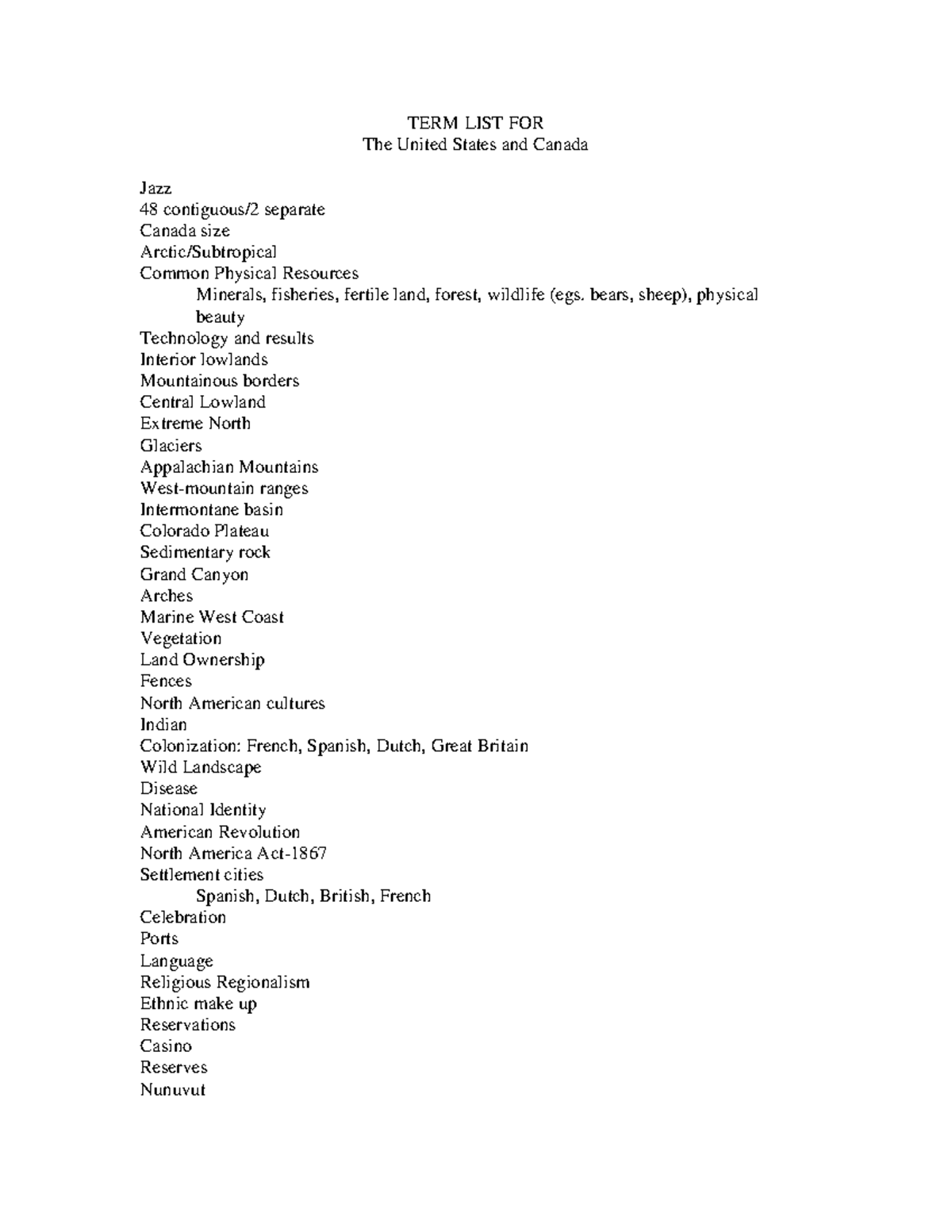 E-TERM USA and Canada - Maria G. Fadiman - TERM LIST FOR The United ...