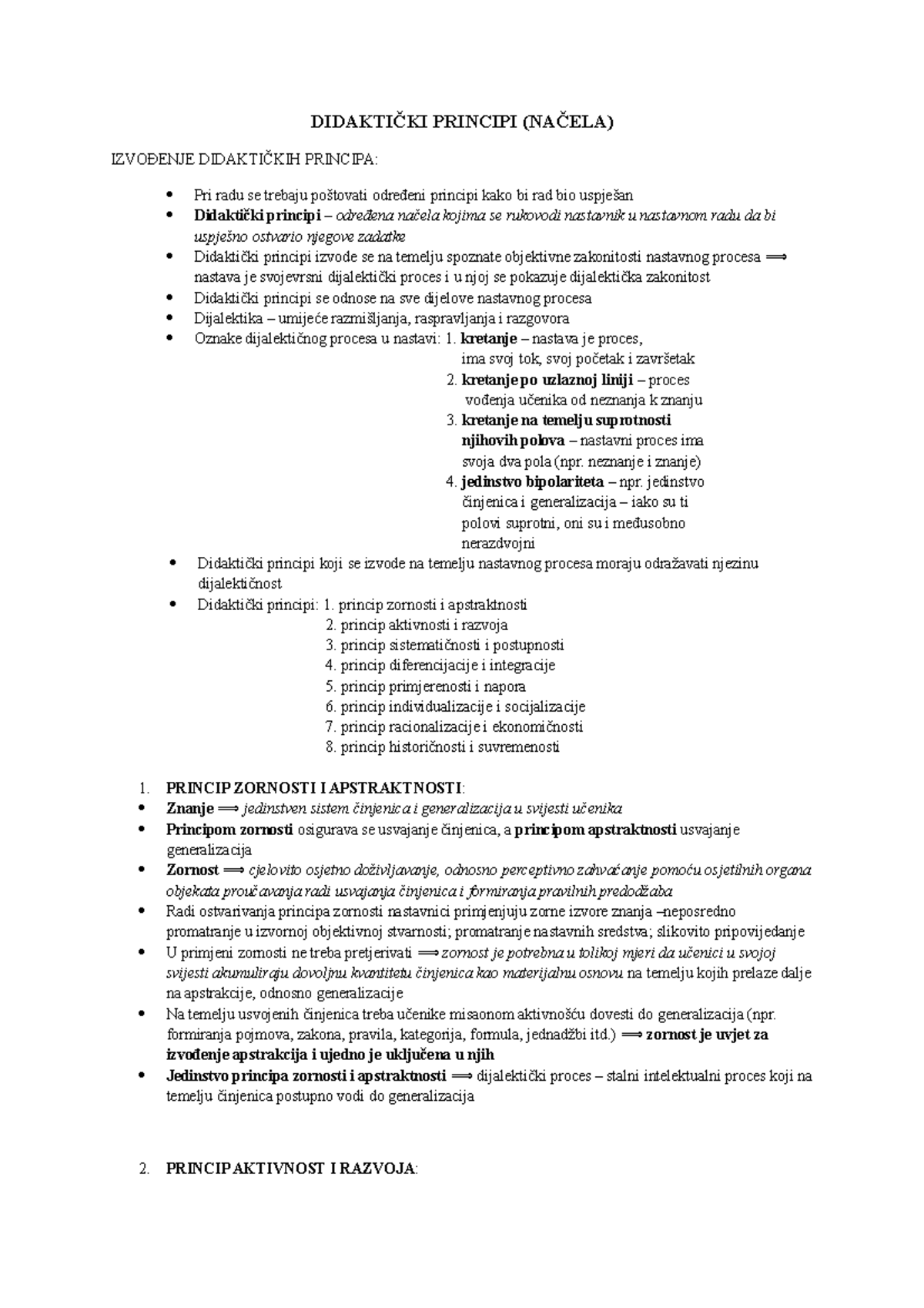 14. poglavlje Poljak (Didaktika 2. kolokvij) - DIDAKTIČKI PRINCIPI ...