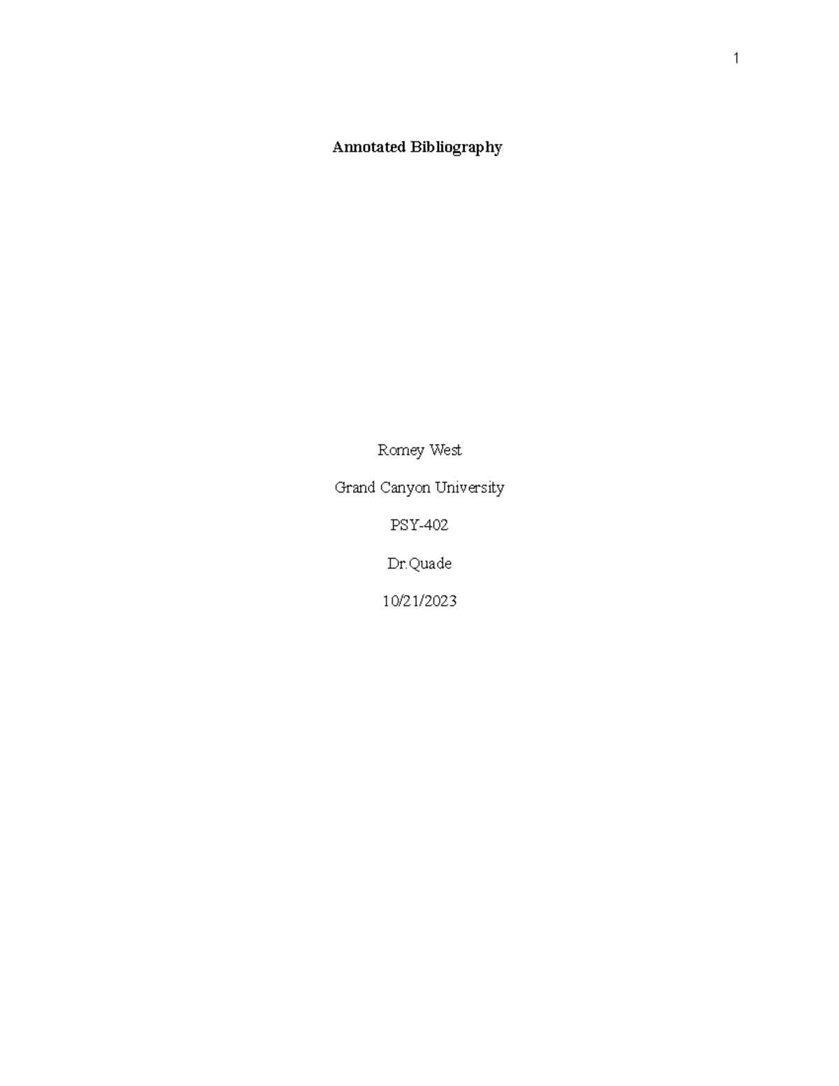 annotated bibliography - Annotated Bibliography Romey West Grand Canyon ...