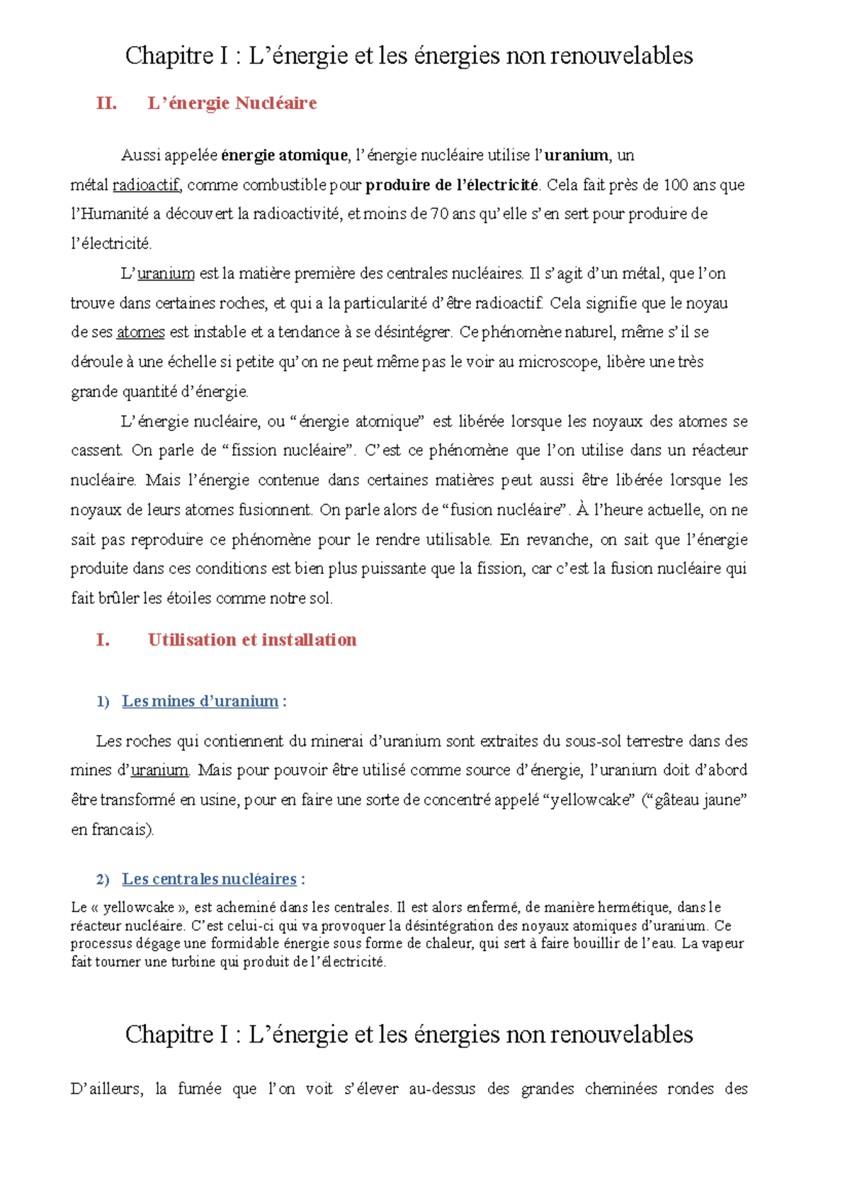 Les énergies renouvelables - Chapitre I : L’énergie et les énergies non ...