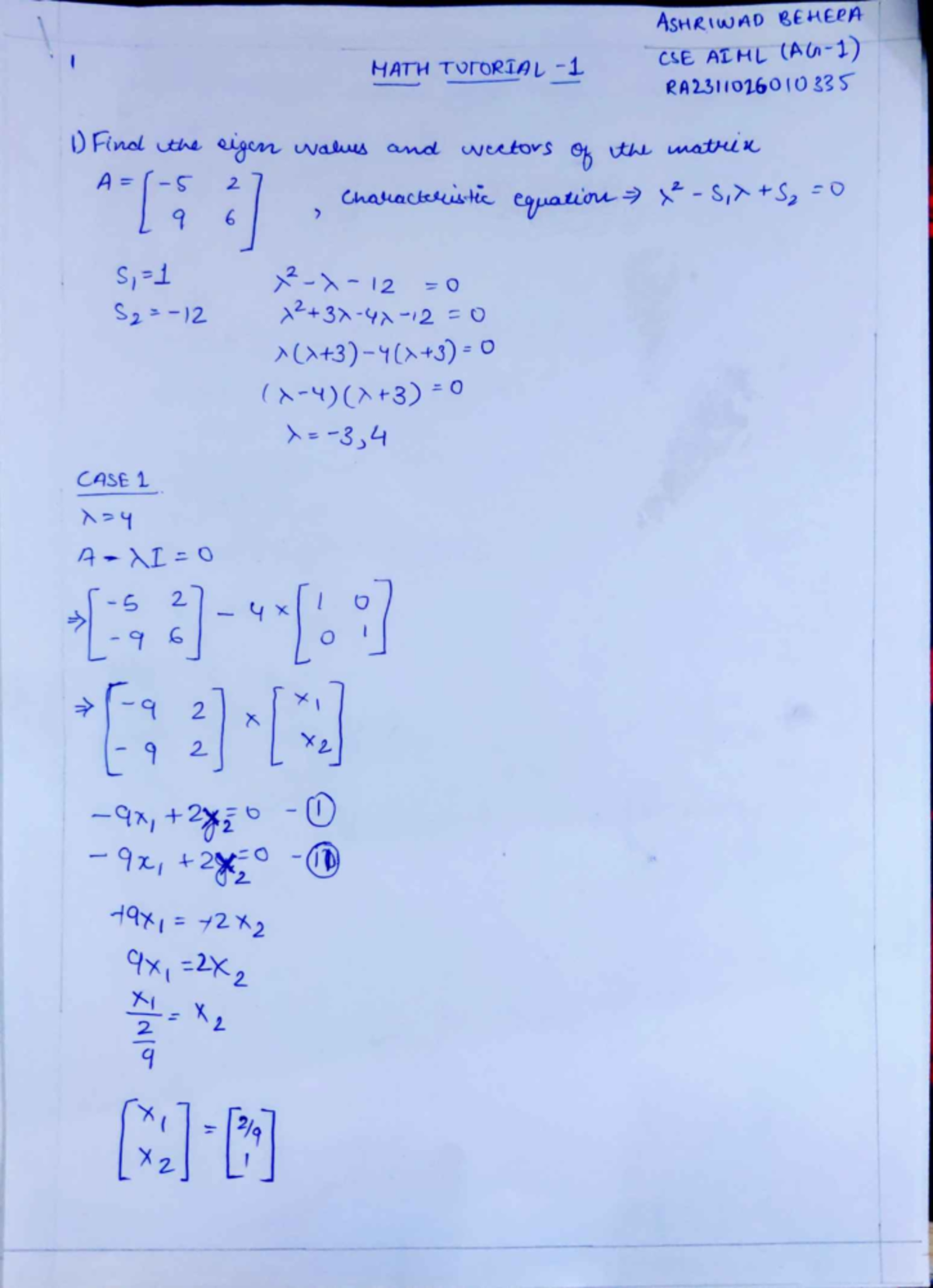 Math assignment ct01 Ashriwad - Advanced Calculus And Complex Analysis ...