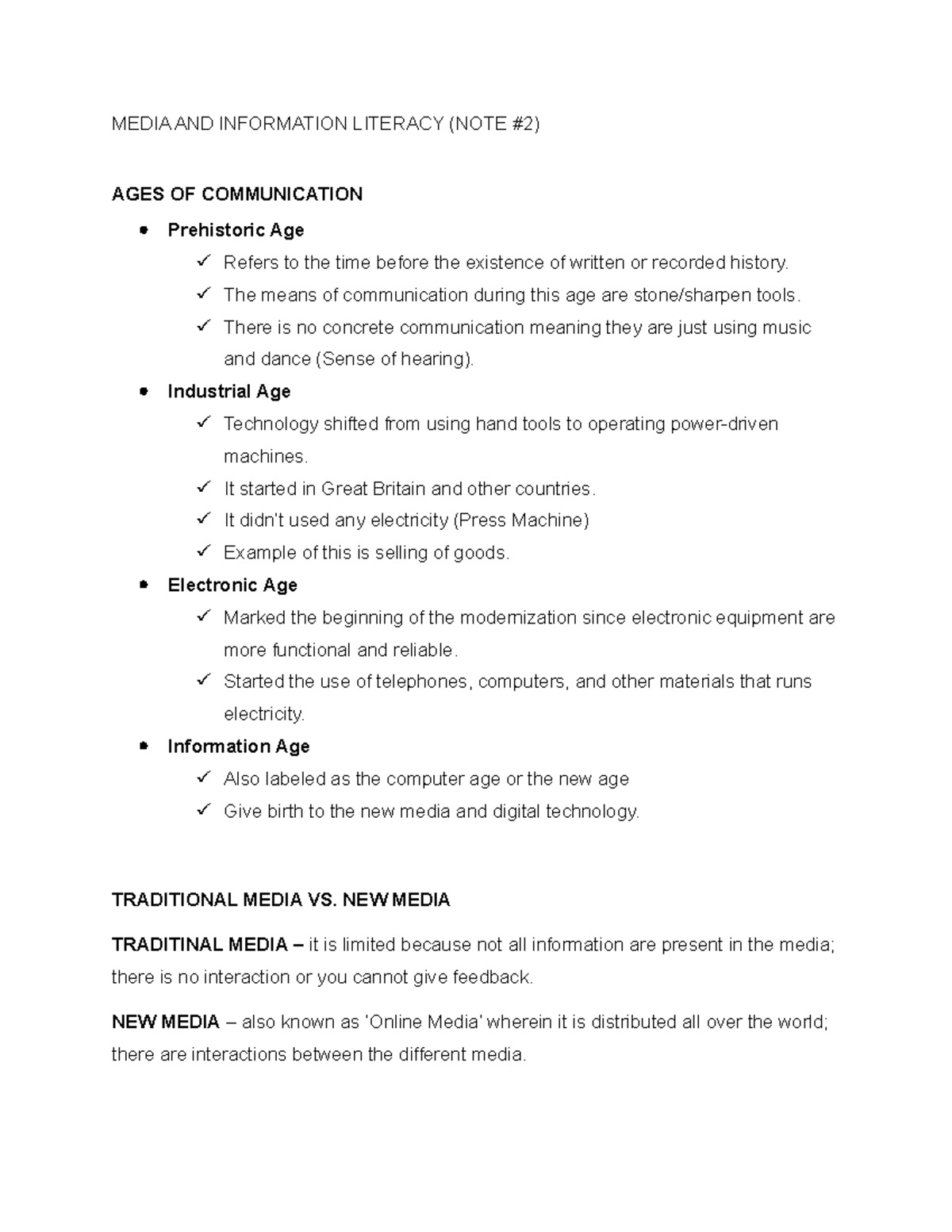 MIL NOTE 2 - Notes - MEDIA AND INFORMATION LITERACY (NOTE #2) AGES OF ...