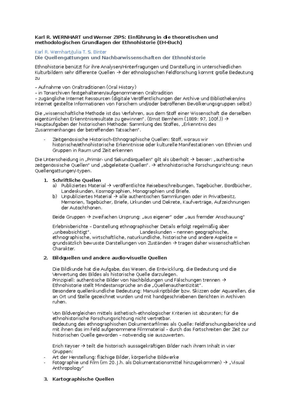 Zusammenfassung (EH-Buch) - Karl R. WERNHART und Werner ZIPS ...