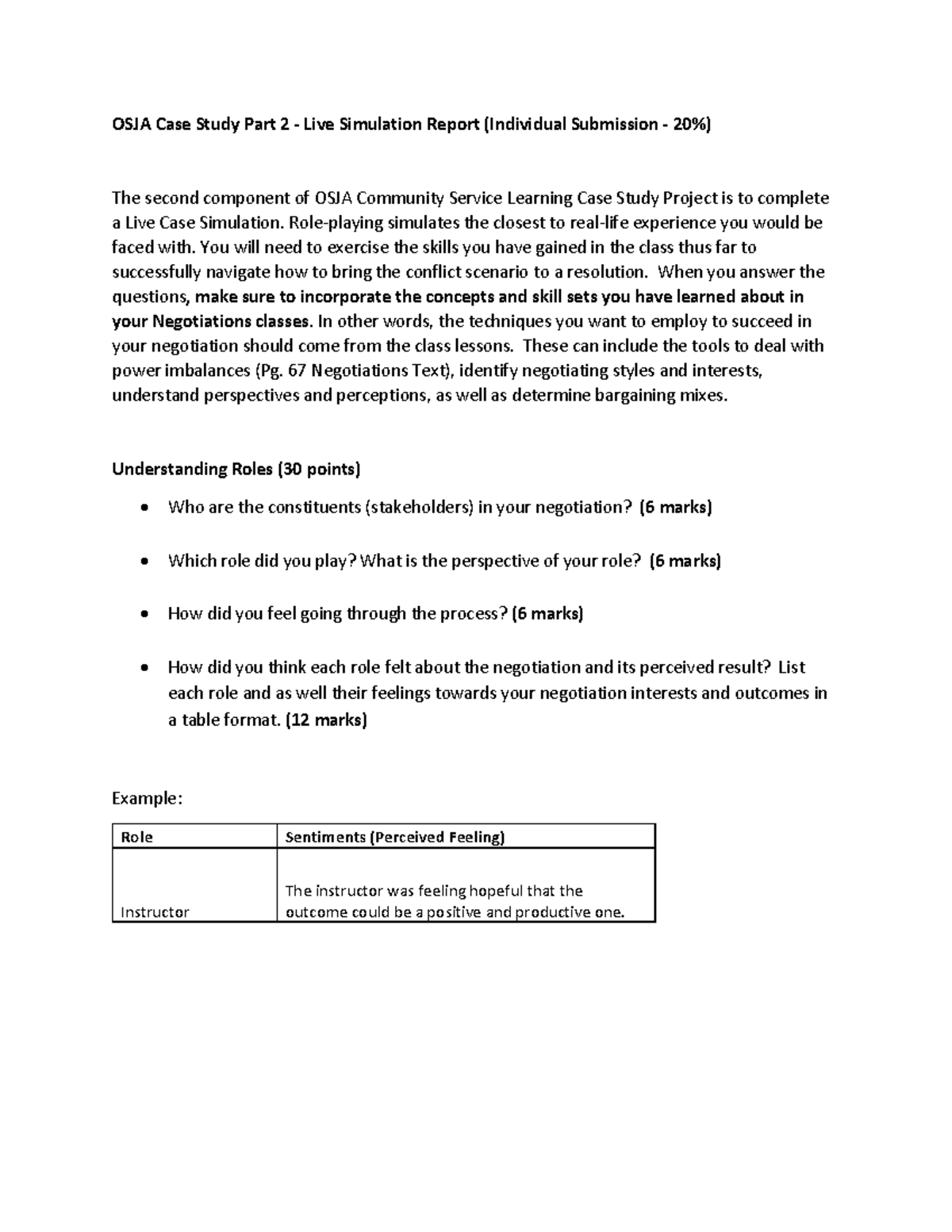 OSJA Case Study Part 2 - Live Simulation Report ...