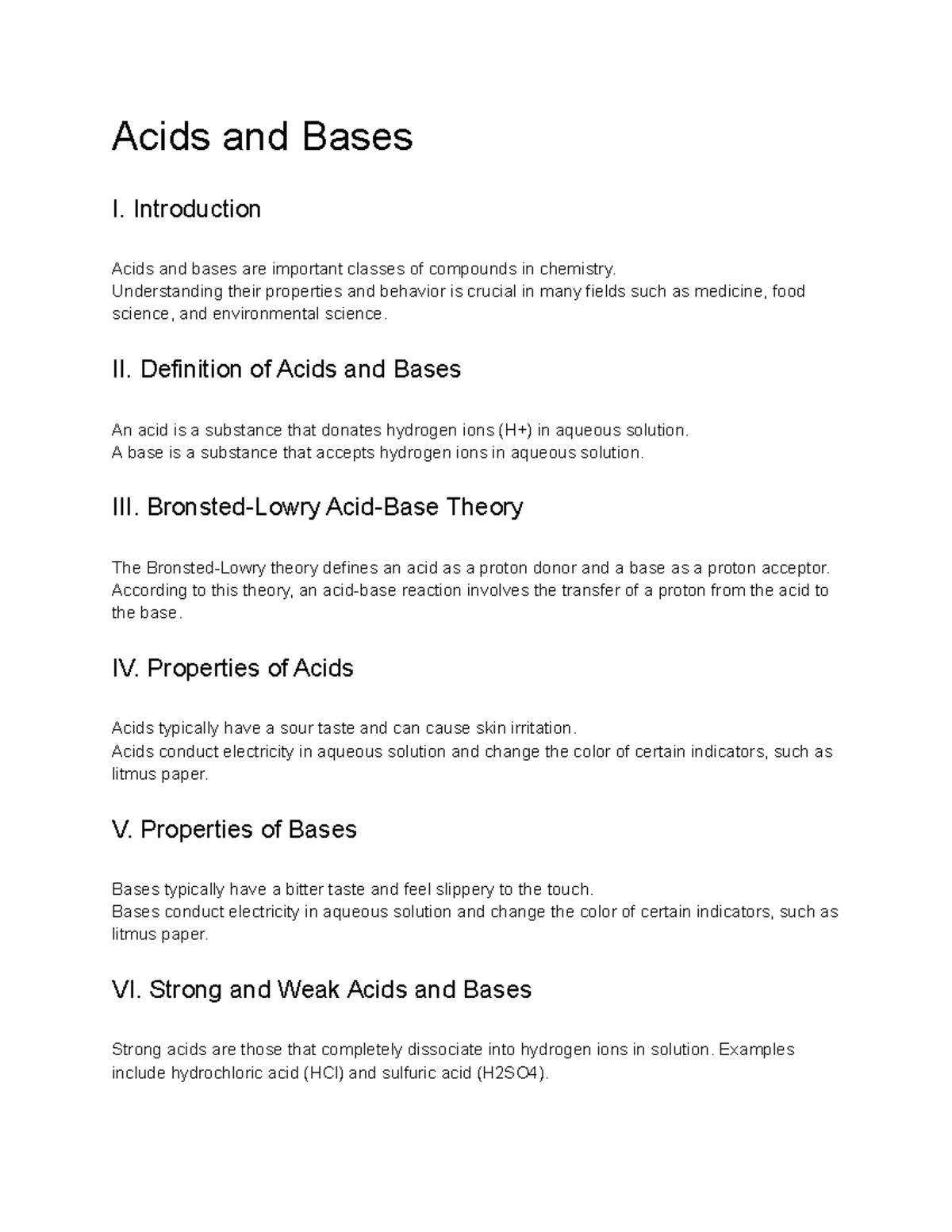General Chemistry I (CHM-1010) Lecture 27 - Acids and Bases - Acids and ...