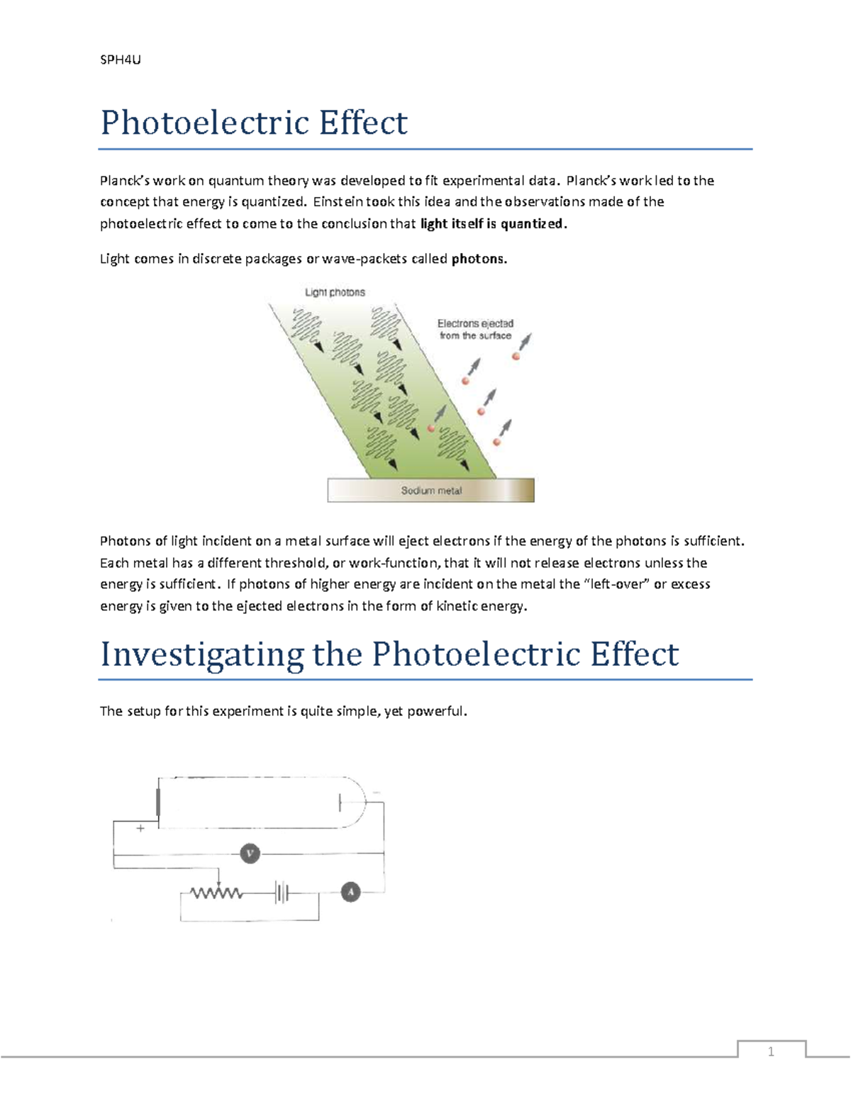Photoelectric Effect - Photoelectric Effect Planck’s work on quantum ...