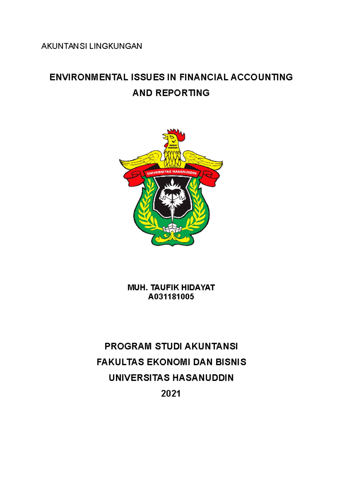 (Tugas 4) Environmental Issues in Financial Accounting and Reporting ...