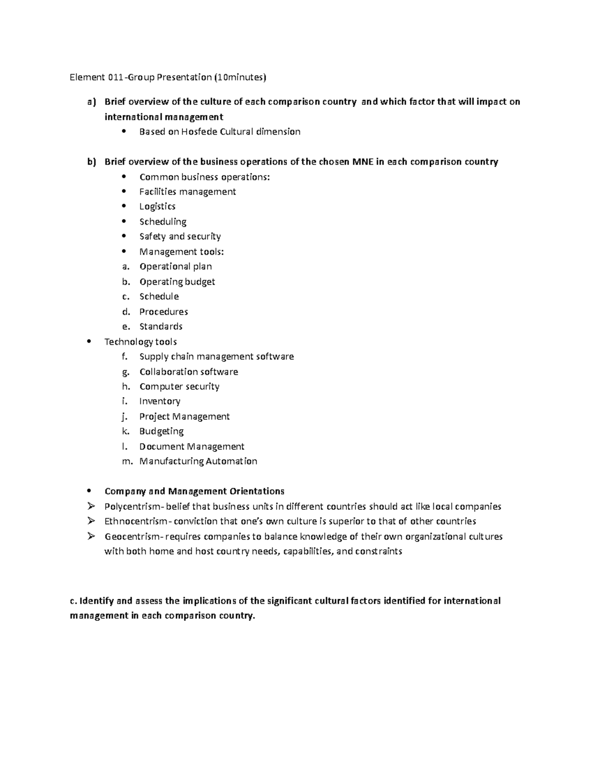 IB contents - goo - Element 011-Group Presentation (10minutes) a) Brief ...