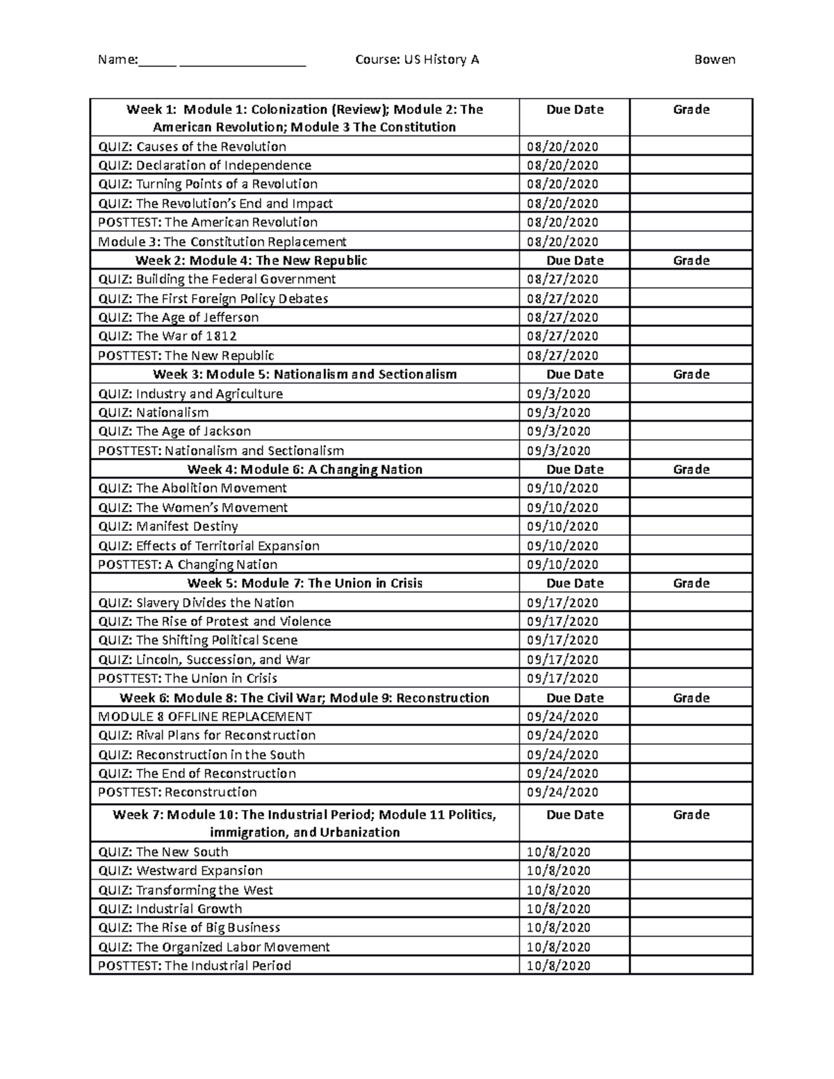 US+ History+A+Digital+Learning+Pacing+Guide - Name ...