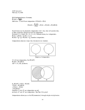 Prob and Stats 5 - in depth notes - 18 Lecture 4 February 11, 2005 ...