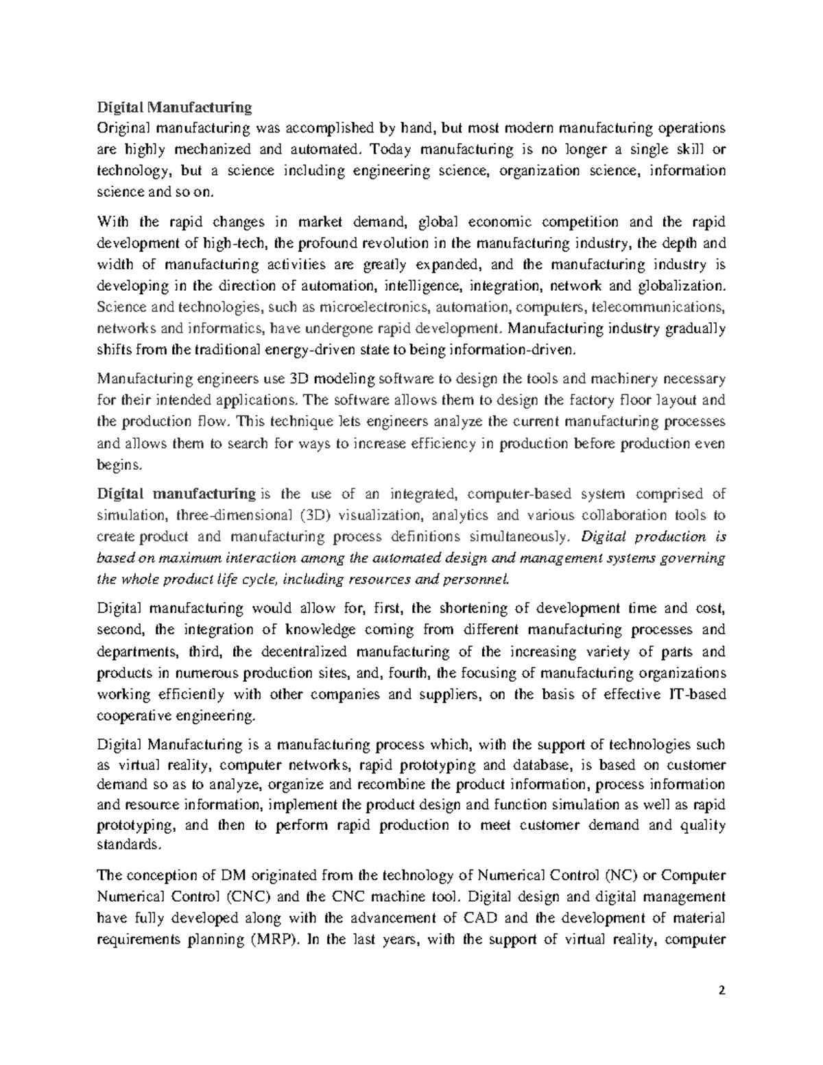 Module 6 - Lecture notes Machine Tools and Digital Manufacturing ...