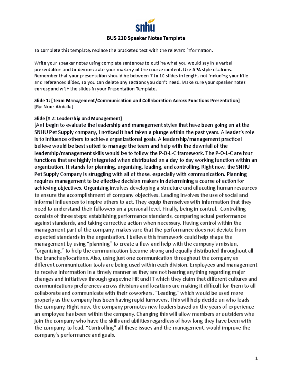 BUS 210 Speaker Notes Template for Module - BUS 210 Speaker Notes ...