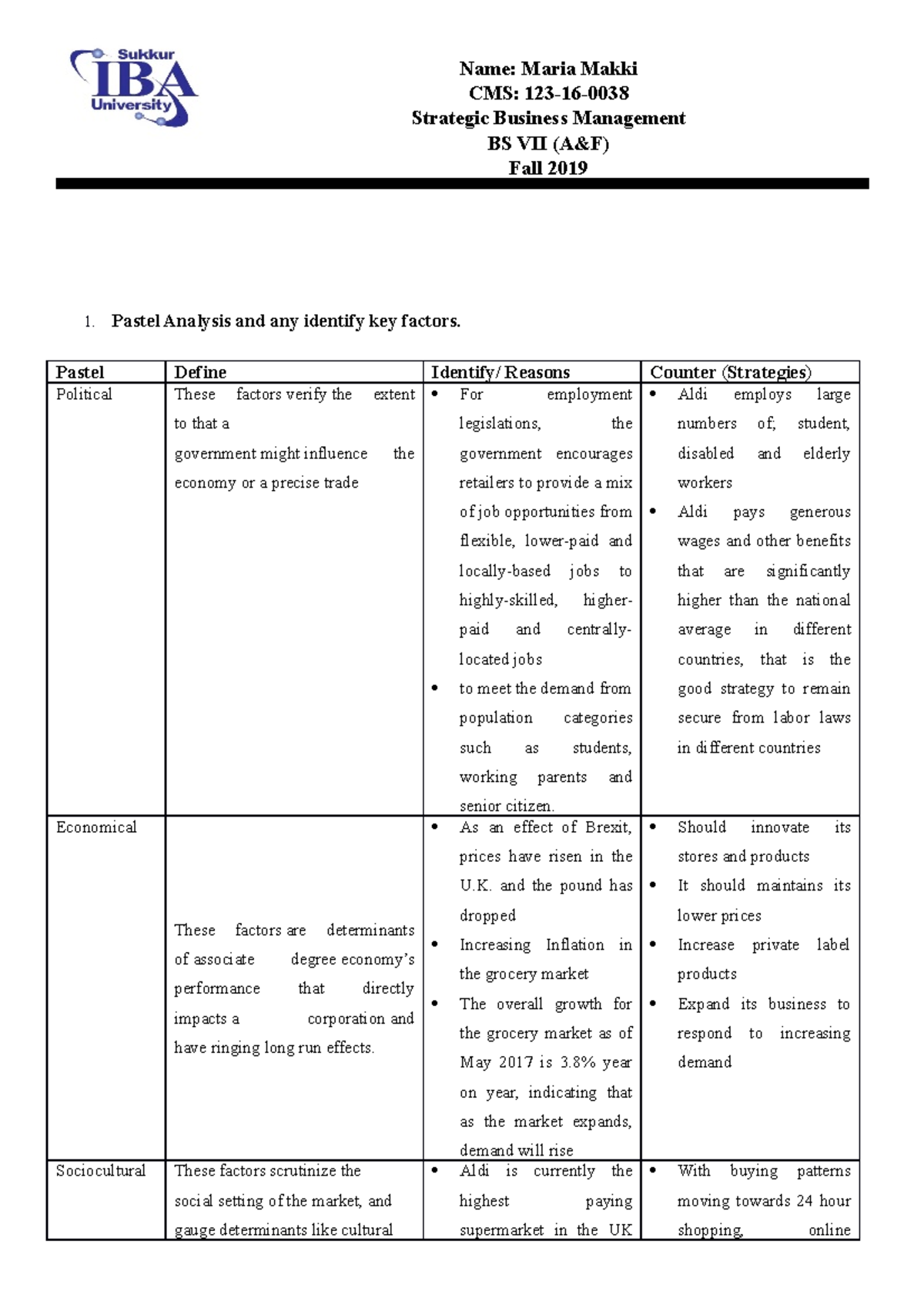 Maria- Aldi case study - Business Research - Studocu