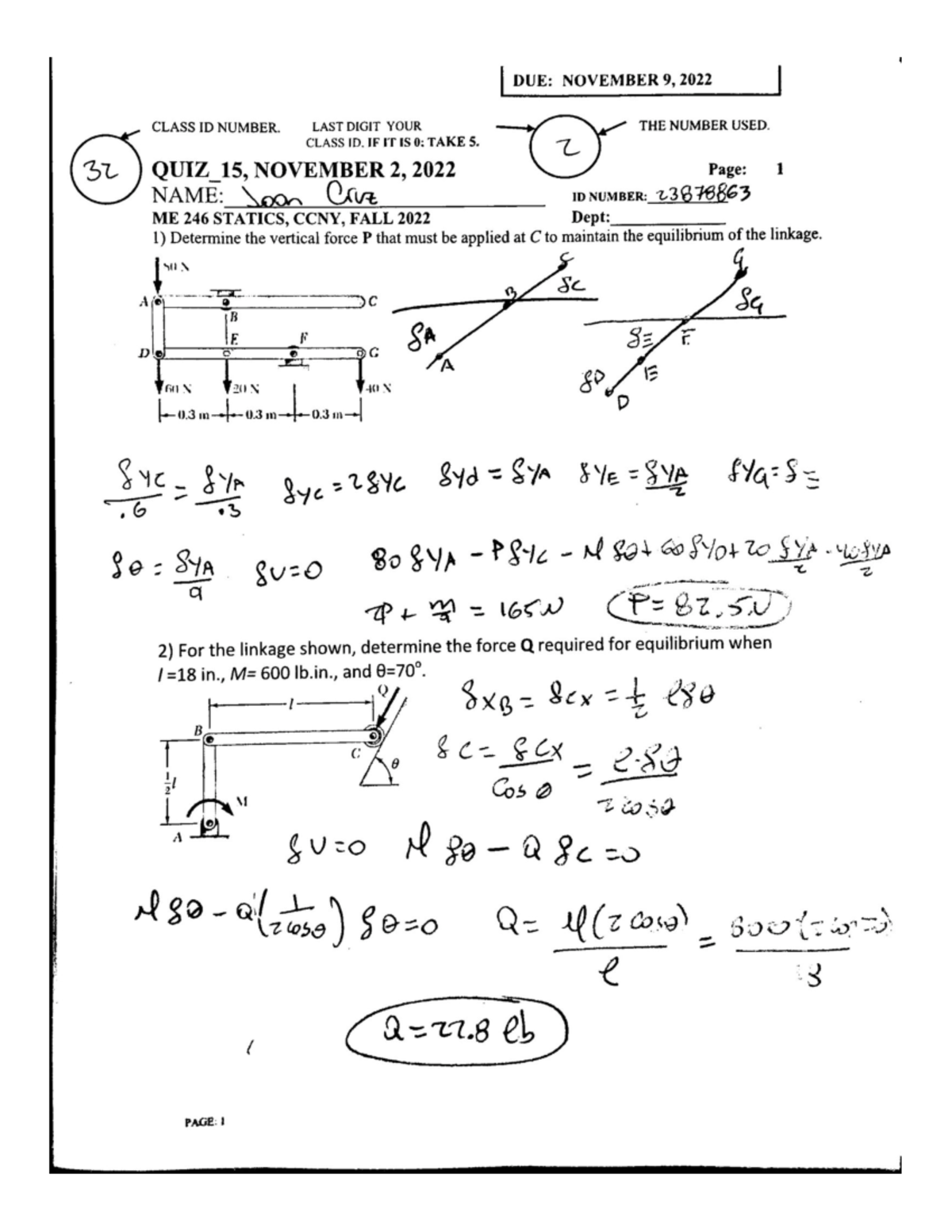 ME 246 Quiz 15W - ME 24600 - Studocu