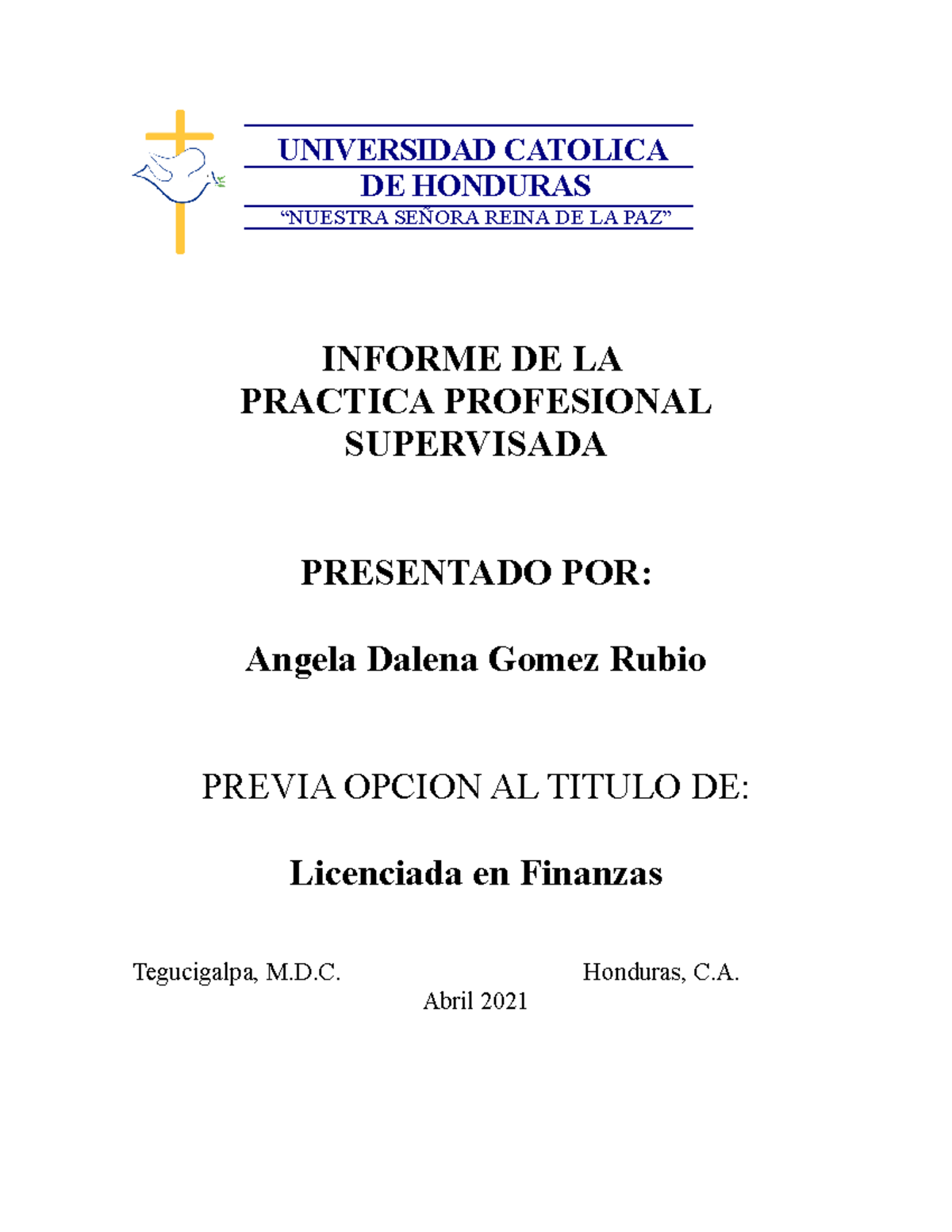 Informe DE Practica Profesional Supervisada Angela - UNIVERSIDAD ...