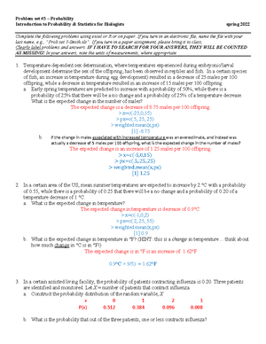 Prob set 4 - received full credit on this assignment - Problem set #4 3 Probability Introduction ...