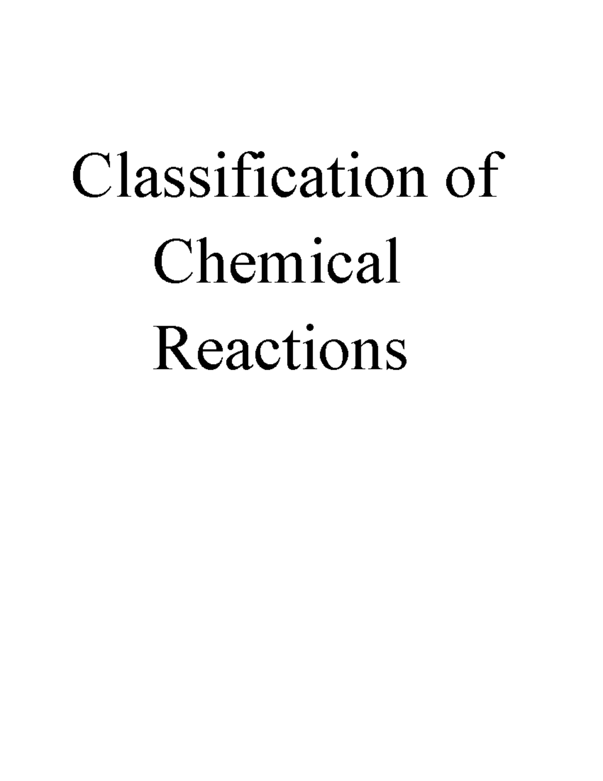 Lab Report 3 SCC 201 - Classification of Chemical Reactions ...