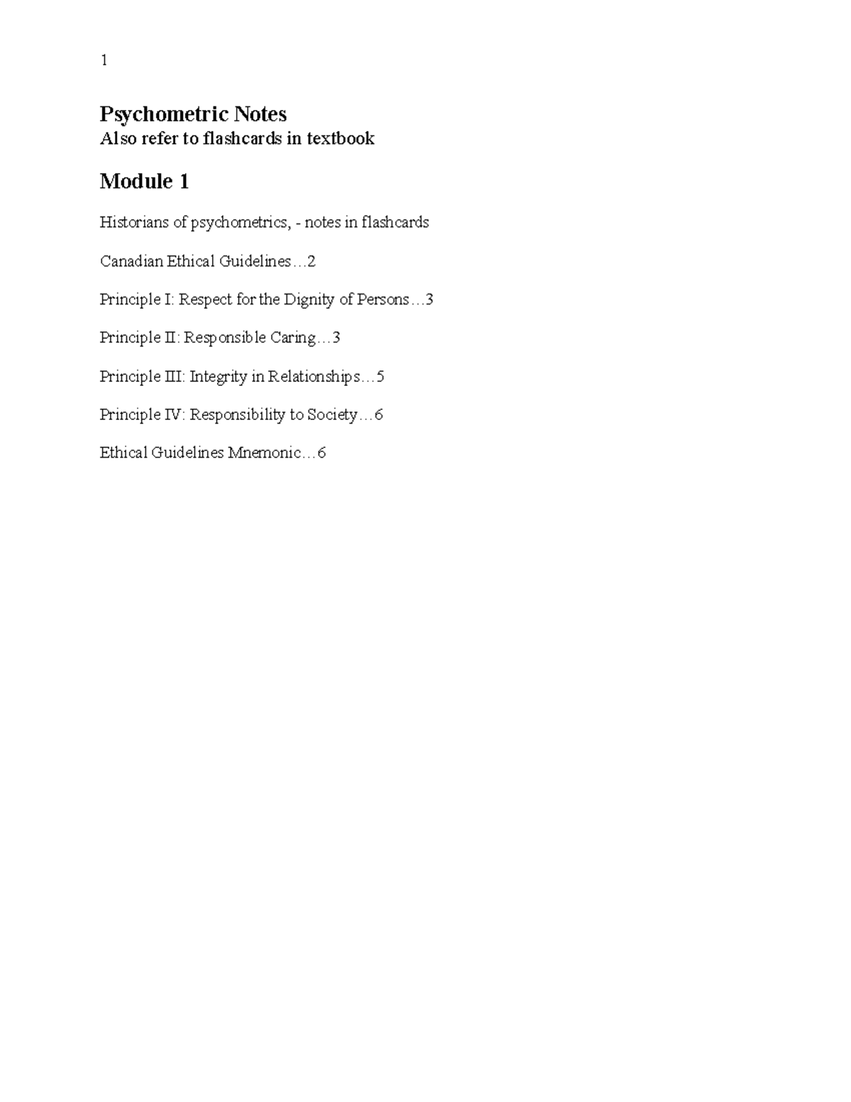 Psychometric Notes - Psychometric Notes ####### Also refer to ...