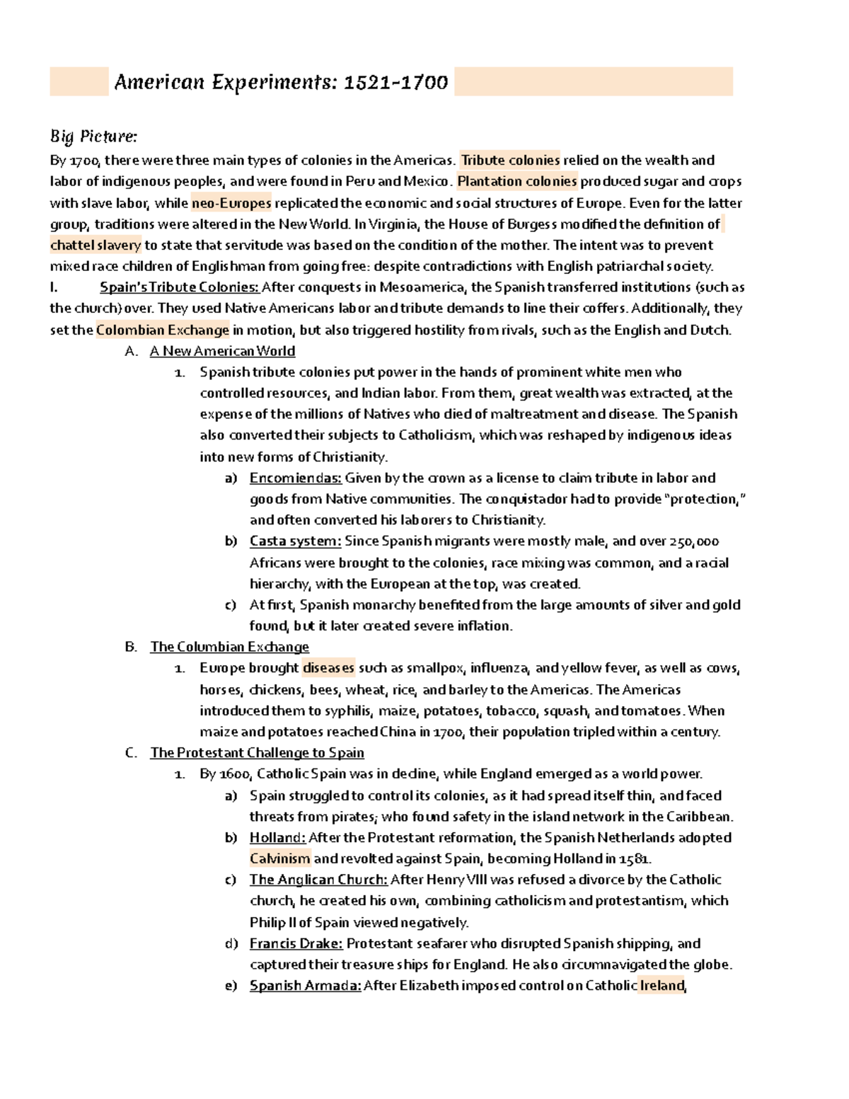 Chapter 2 - 1521-1700 - World history notes for 2022/2023. Lecture ...