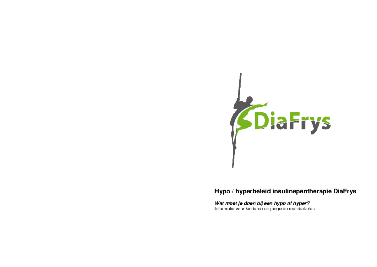 Hypo hyper pen folder - Hypo / hyperbeleid insulinepentherapie DiaFrys ...